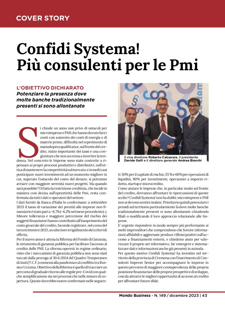 Confidi Systema! Più Consulenti per le PMI - ConfidiSystema